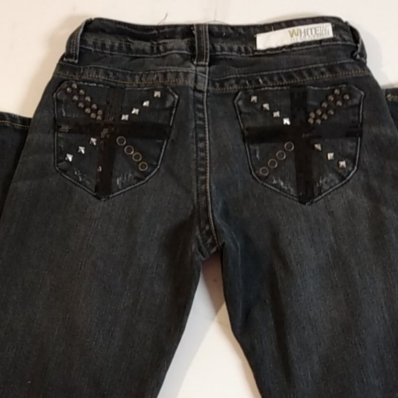 WhiteTag Premium Denim | Jeans | Pyramid Stud Pocket Distressed Boot ...